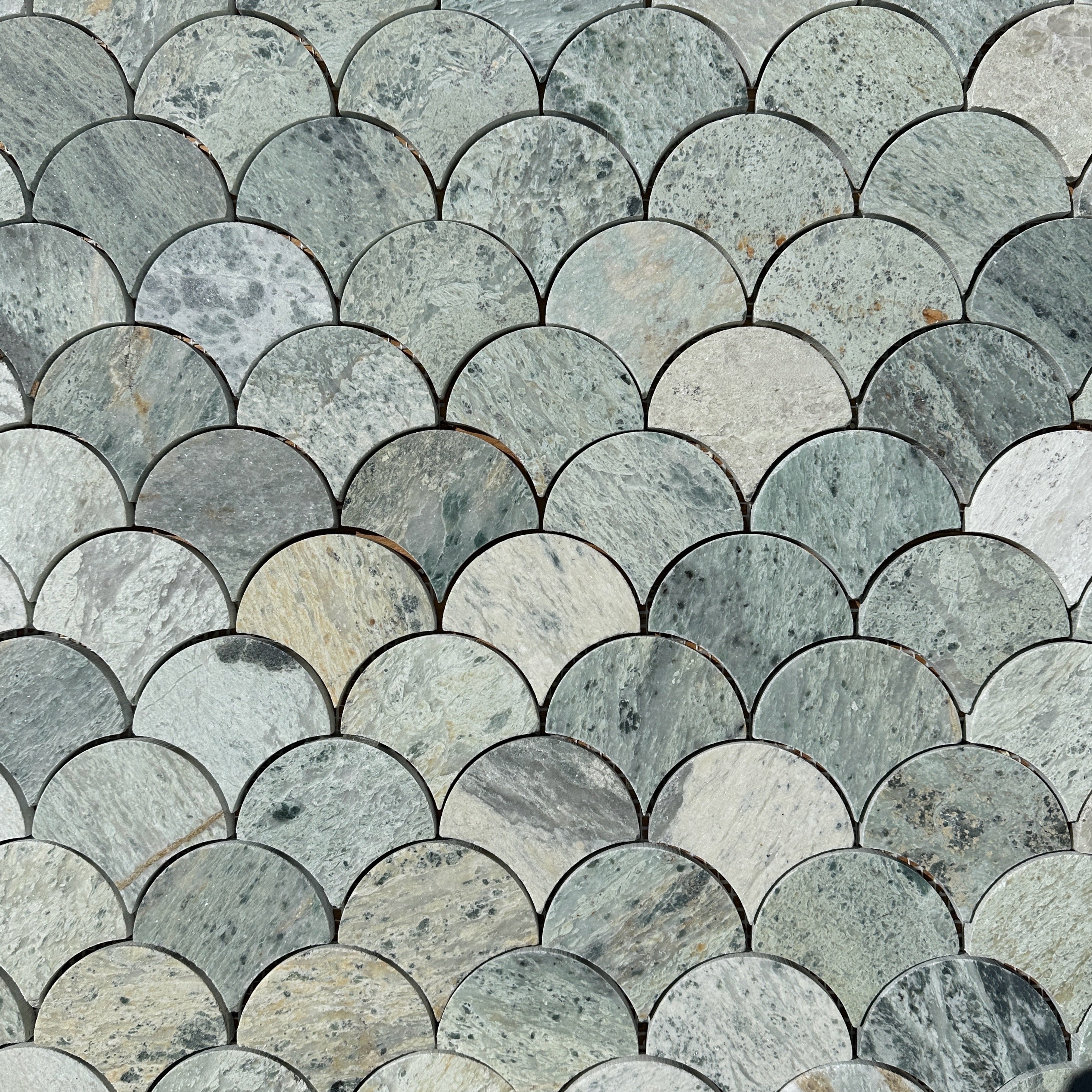 Ming Green Marble Fish Scale Mosaic Tile | Buy Online at Tiles4less ...